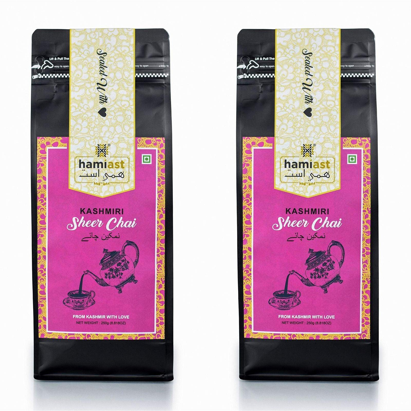 Hamiast Kashmiri Namkeen Tea 500g, Premium Noon Chai, Sheer Chai, Pink
