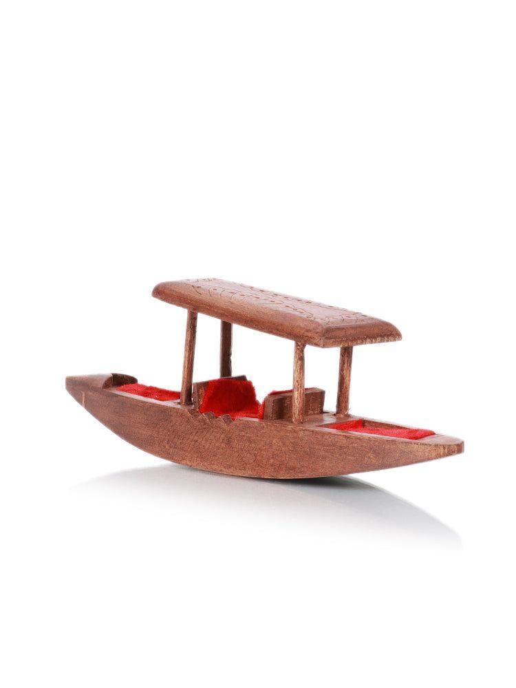 Kashmiri Walnut Wood Shikara Decor | Hamiast Artisanal Boat Craft