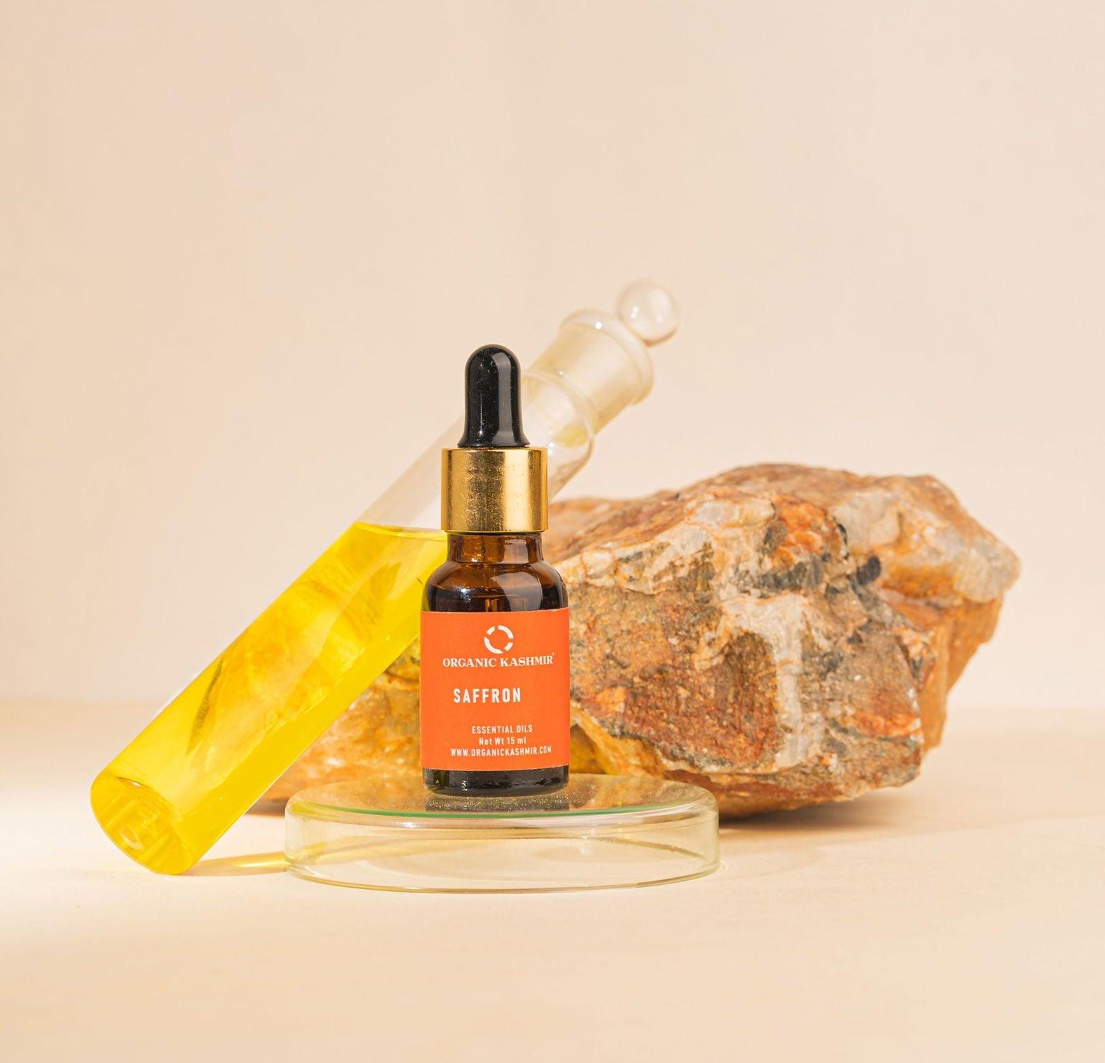 Organic Kashmir Saffron Essential Oil: Revitalize Skin & Hair | Pure ...